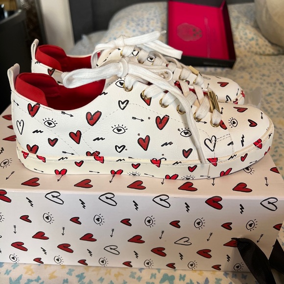 Aldo | Shoes | Aldo Merane Red White Heart Sneakers 65 | Poshmark